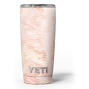 Design Skinz The Apricot Grunge Surface with Chevron - Skin Decal Vinyl Wrap Kit Compatible with The Yeti Rambler Cooler Tumbler Cups