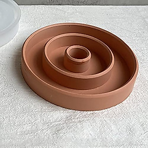 Round Candlestick Silicone Mold Gypsum Plaster Mold Lipstick Holder Tray Mold for DIY Jewelry Organizer Home Craft Decor