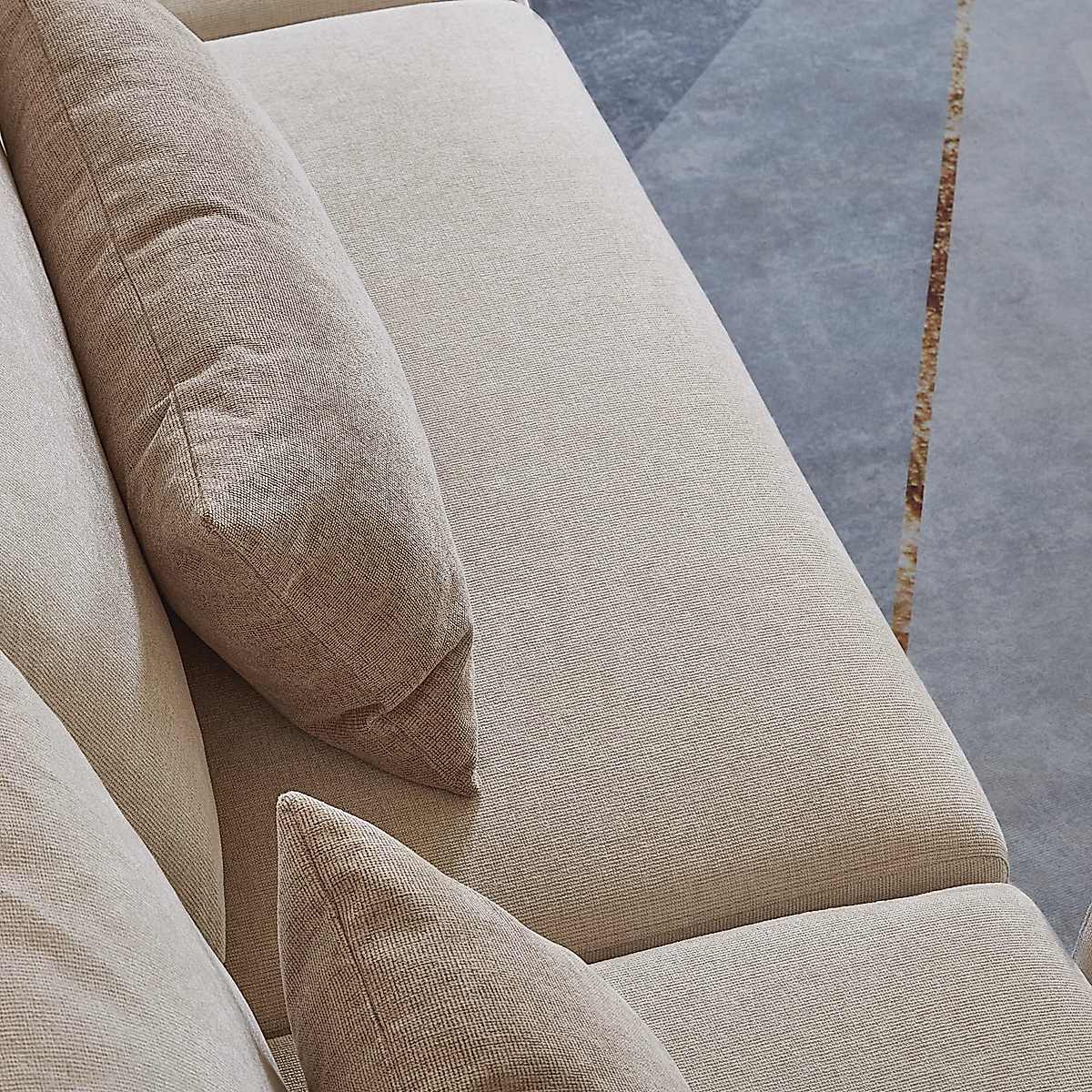 143'' U-Shaped Fabric Modular Sectional Sofa with 2 Removable Ottoman and 4 Pillows