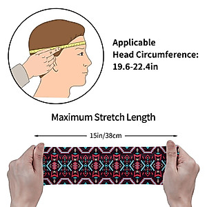 Workout Sports Headband Native Southwest American Aztec Navajo Sweat Absorbing Sweatbands for Biking, One Size