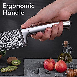 Knife Set, 15 Pieces Kitchen Knife Set with Built in Sharpener Block, German Stainless Steel Knife Block Set