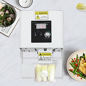 Commercial Heat Sealer Machine, Automatic Food Plastic Bag Heat Sealing Machine Adjustable Temperature and Speed Continuous Roller Sealer for Cookies,Small Shops,Home Kitchen