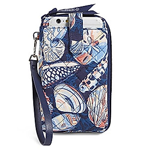 Vera Bradley Women's Cotton Smartphone Wristlet With RFID Protection, Morning Shells - Recycled Cotton, One Size