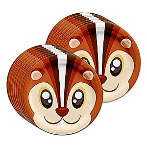 Squirrel Birthday Party Supplies Set Plates Napkins Cups Tableware Kit for 16