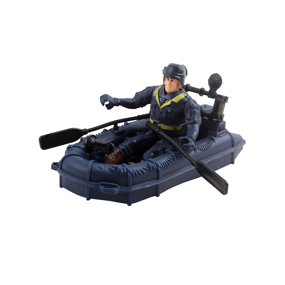Vokodo Deluxe Police Special Operations Rescue Series Play Set Includes Armed Helicopter Armored Vehicle Ambulance Water Raft Canoe Soldier and Artillery Perfect Kids Pretend Army Action Toys