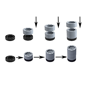 8 PCS Shock and Noise Cancelling Washing Machine Support, Anti Vibration Pads with Tank Tread Grip, Washer and Dryer Pedestals Fit All Machines