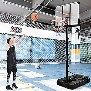HomSof Portable Basketball Hoop Basketball System 6.6-10ft Height Adjustment for Youth Adults LED Basketball Hoop Lights,Colorful Lights,Waterproof,Super Bright，6.6Ft-10Ft