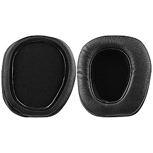 Geekria QuickFit Protein Leather Replacement Ear Pads for DENON AH-D600, AH-D7100, Headphones Earpads, Headset Ear Cushion Repair Parts (Black)