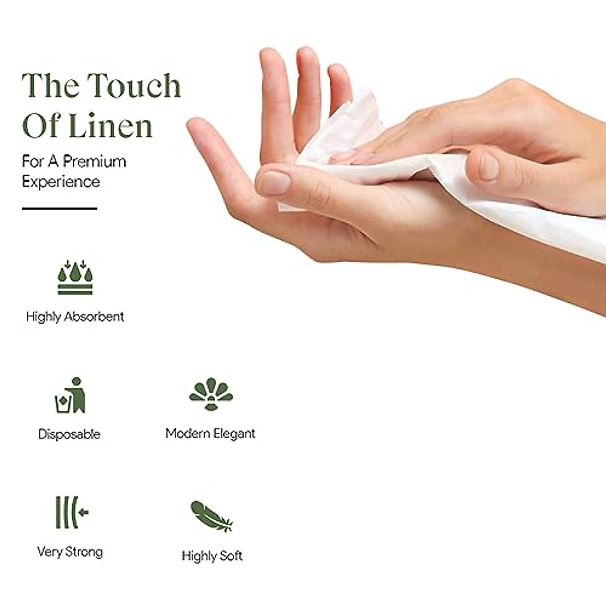 100 Disposable Linen Feel Guest Towels - Paper Hand Towels for Bathroom - Cloth Like White Paper Towel - Cocktail Hand Napkins - Highly Absorbent, Soft Fancy Guest Hand Towels 12" X 17" (Pack Of 100)