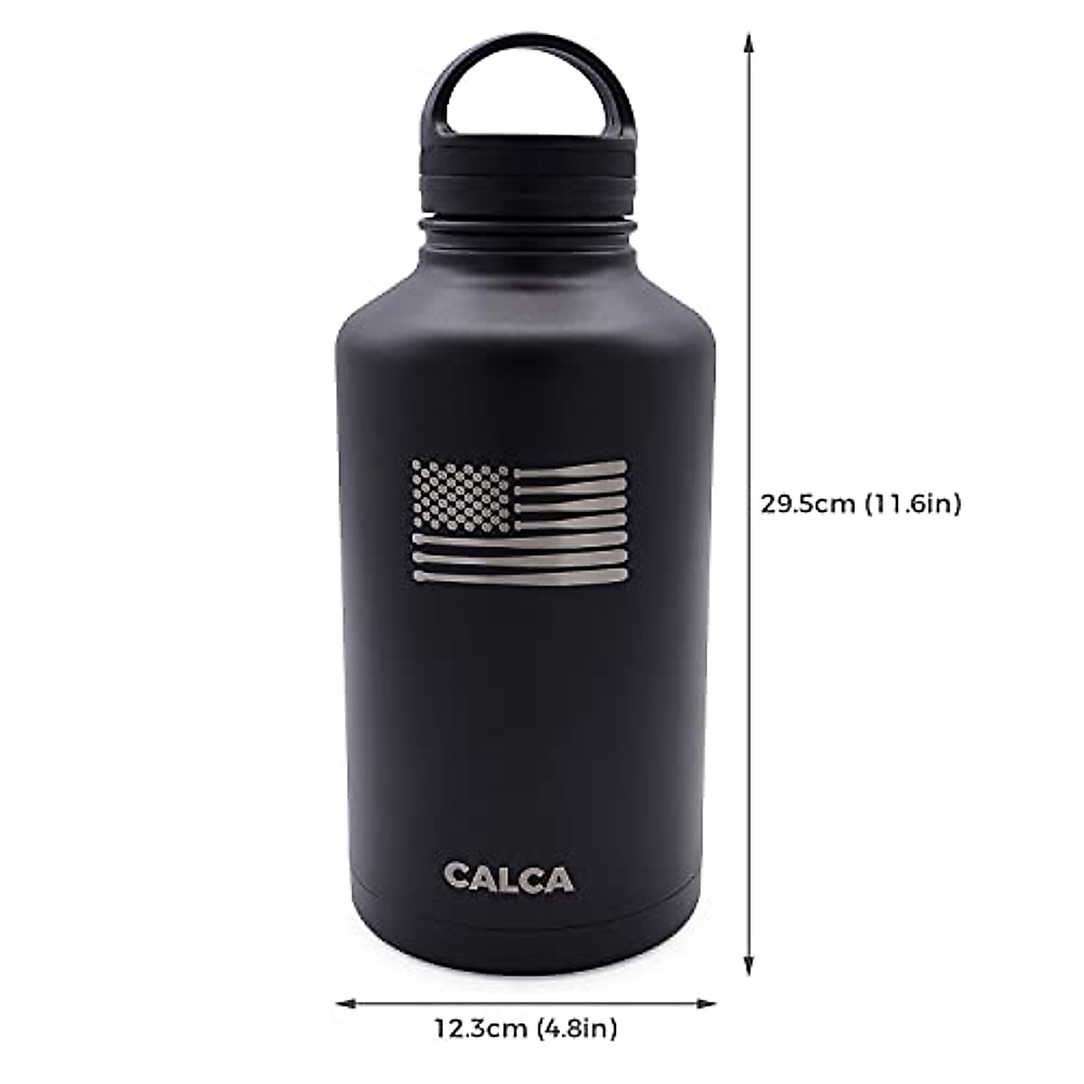 Insulated Water Bottle with Wide Mouth Lid Stainless Steel Double Wall Vacuum Hot/Cold Water Bottle 64oz (Picture)