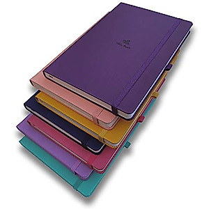 YRL Best A5 Hardcover Notebook Journal with Pen Loop, College Ruled/Lined, 5.7x8.3", 192 Numbered Pages of Premium Thick Paper, Fine PU Leather, Sewn Bound, Elastic Closure, Lays Flat, Purple