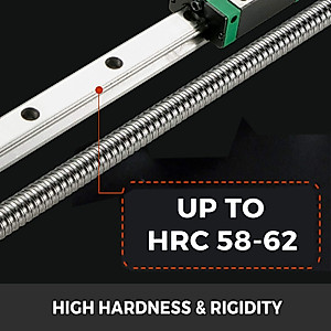 BestEquip Linear Guide Rail 2Pcs HGR20-1500mm Linear Slide Rail with 1Pcs RM1605-1500mm Ballscrew with BF12/BK12 Kit Linear Slide Rail Guide Rail Square for DIY CNC Routers Lathes Mills