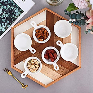 Bruntmor Set Of 6 Side Dish Porcelain Dip Bowl Set with Handle, for Soy Sauce, Ketchup, Appetizer, BBQ and Dinner, 1.7 ounce, White