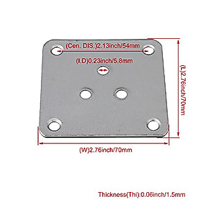 RDEXP 4PCS Leg Mounting Plates 7x7cm Furniture Leg Attachment Plate Hole Dia 5.8mm