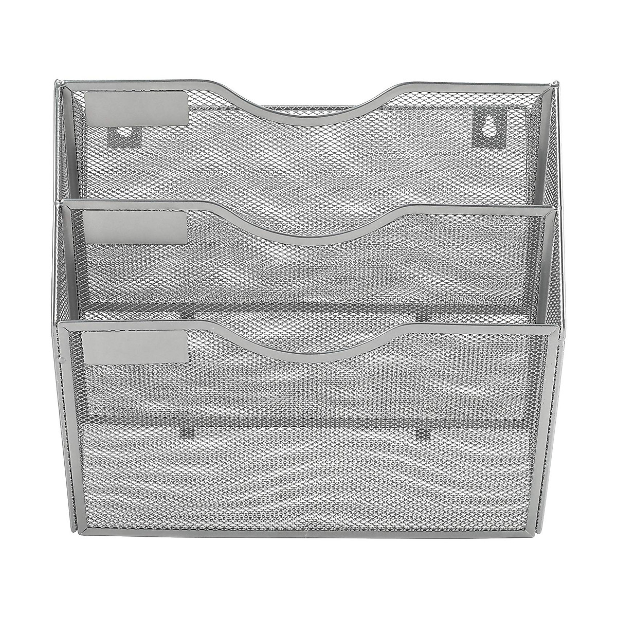 EasyPAG 3 Tier Wall File Holder Hanging Mail Organizer Meta Wall Mount Magazine Rack for Home and Office,Silver