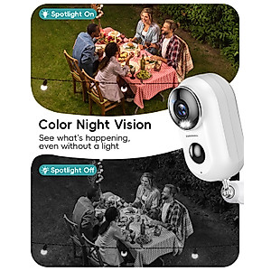 ZUMIMALL 2K Solar Camera Security Outdoor, Solar Powered Battery Operated Wireless FHD Outside Surveillance Camera for Home Security, Night Vision, PIR Motion Detection, IP66 Waterproof, 2.4G WiFi