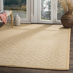 SAFAVIEH Natural Fiber Collection Area Rug - 8' x 10', Natural & Beige, Border Sisal Design, Easy Care, Ideal for High Traffic Areas in Living Room, Bedroom (NF151B)
