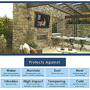 The TV Shield 52-55" Anti-Glare Outdoor TV Enclosure, Combo Pack (Full Motion Mount, and Fan), (2nd Generation), Fits 52-55" Television