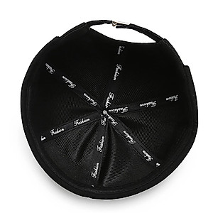 XYIYI Black Cotton Brimless Docker Cap Adjustable Street Casual Sailor Cap Skullcap Beanie Hat