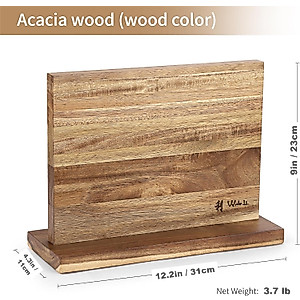 Wakoli Knife Block Sets, 5 Pieces Chef Knife Set with Block - Damascus Kitchen Knife Set with Magnetic Knife Block, Professional Kitchen Knife Block Set with Sycamore Wood Handles (Culinary Sycamore)