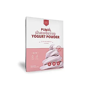 Pumjil Ice Cream Mix, Probiotic Soft Serve Ice Cream Mix, Ideal for Frozen Yogurt and Smoothies, 59 servings per Box Soft Serve Mix, Net WT 1.98lbs(Strawberry)