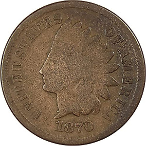 1870 Indian Head Cent G Good Penny 1c US Coin Collectible SKU:IPC7704