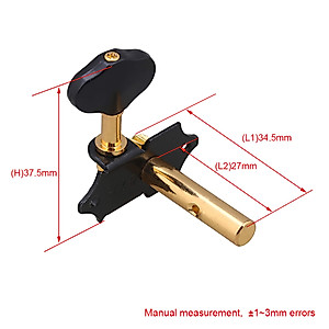 Yibuy Zinc Alloy Black Golden Open Style Guitar Machine Head Tuning Pegs Locking Tuners 3L 3R 18:1 for Classical Guitar