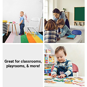 TentandTable Kids Size Poly Plastic Chairs with Metal Frame - Heavy Duty 220 lbs. Capacity - Lightweight & Stackable Folding Chair for Classroom Desk & Tables, Event, Banquet, Wedding (4 Pack, Red)