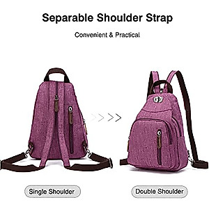 FANDARE Retro Sling Chest Backpack Multipurpose Crossbody Shoulder Bag Travel Backpack for Men Women Outdoor Cycling Indoor Gym Hiking Daypacks Durable Polyester Purple