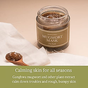 [I'M FROM] Mugwort Mask 3.88 fl oz | Natural Herb, Tea tree, Wash-off, Cooling and fast Soothing Breakouts, for Sensitive skin