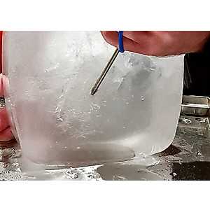 IKIPIK Ice Pick Stainless Steel Spike with Protective BPA-Free Cover. Spike Plastic Grip & Bottle Opener. (Canary)