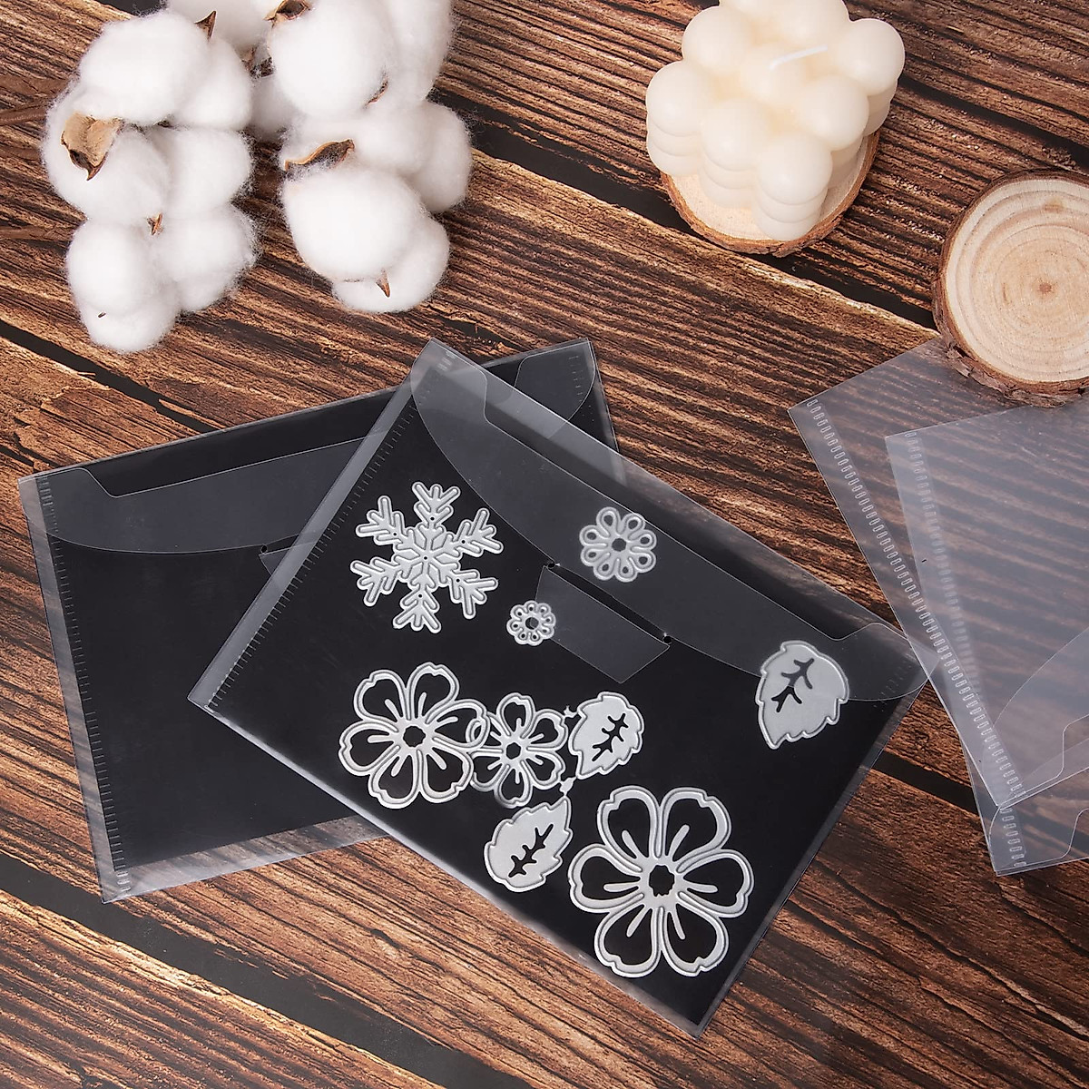 24 Pcs Stamp and Die Storage Bag and Rubber Magnetic Sheet Resealable Storage Pocket,Scrapbooking Storage Stamps and Dies for Card Making Die Cutting (0.5 mm Magnet Sheet)