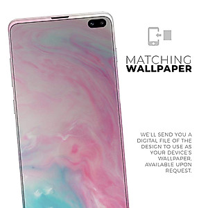 DesignSkinz Marbleized Pink and Blue Paradise V712 Protective Vinyl Decal Wrap Skin Cover Compatible with The Samsung Galaxy S20 (Screen Trim & Back Glass Skin)
