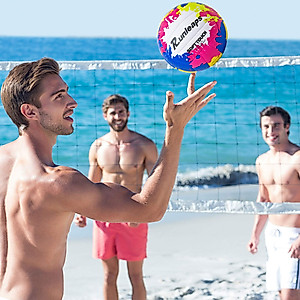 Runleaps Beach Volleyball Official Size 5 Soft Waterproof Volleyball Sand Sports PU Ball for Indoor, Outdoor, Pool, Gym, Training