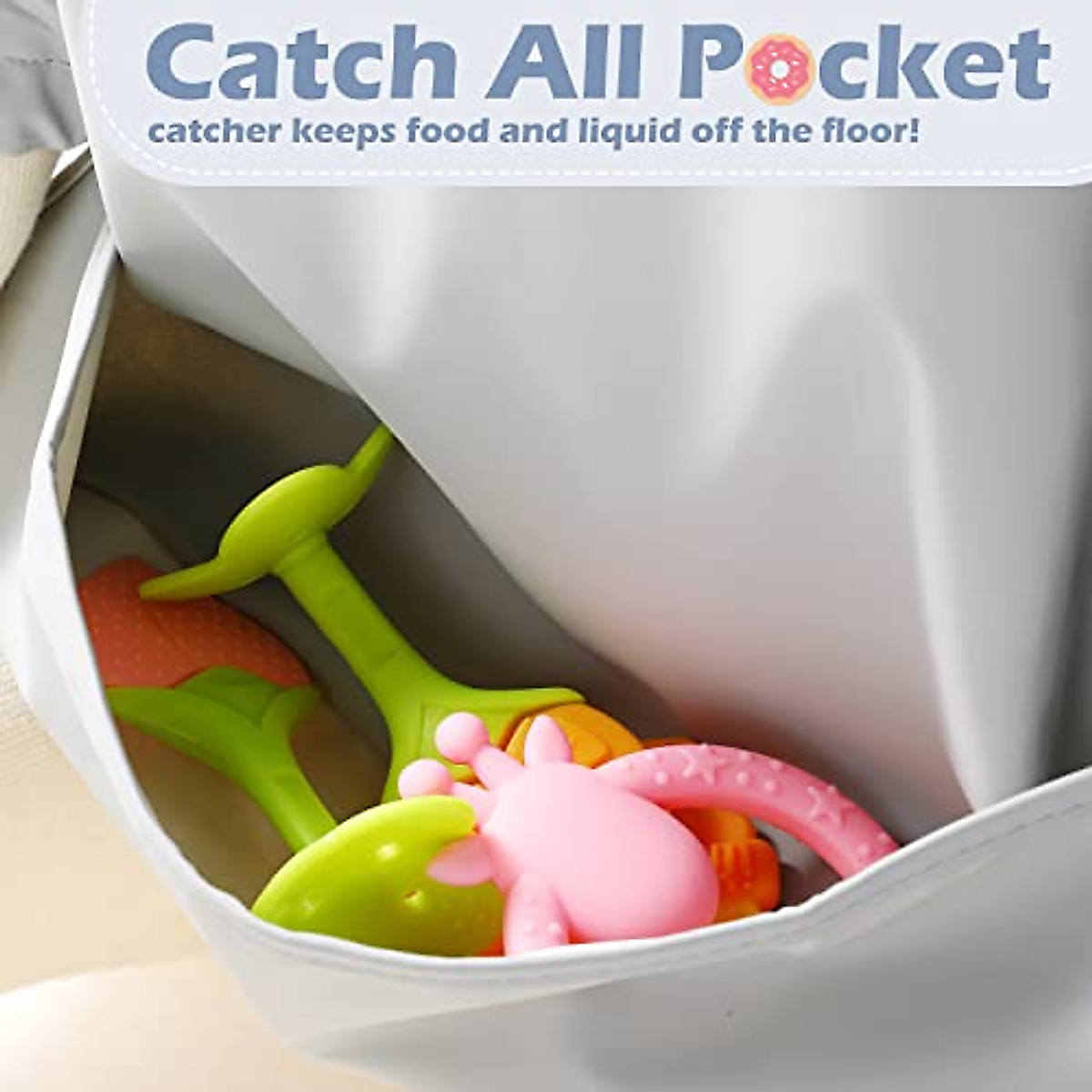 4 Pack Long Sleeve Baby Bibs Waterproof Long Sleeved Bib Baby Eating Smock Bib Feeding Baby Bib with Sleeves Baby Shirt Bib with Food Catcher Soft Art Smock Bibs for Babies Toddlers 6-36 Months