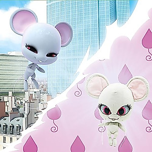 Miraculous Ladybug - Kwami Mon Ami Mullo, 9-inch Mouse Plush Toys for Kids, Super Soft Stuffed Toy with Resin Eyes, High Glitter and Gloss, and Detailed Stitching Finishes (Wyncor)