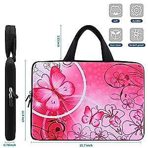 iColor 14 15 15.4 15.6 inch Laptop Handle Bag Computer Protect Case Pouch Holder Notebook Sleeve Neoprene Cover Soft Carring Travel Case for Dell Lenovo Toshiba HP Chromebook ASUS Acer Pink ICB-10