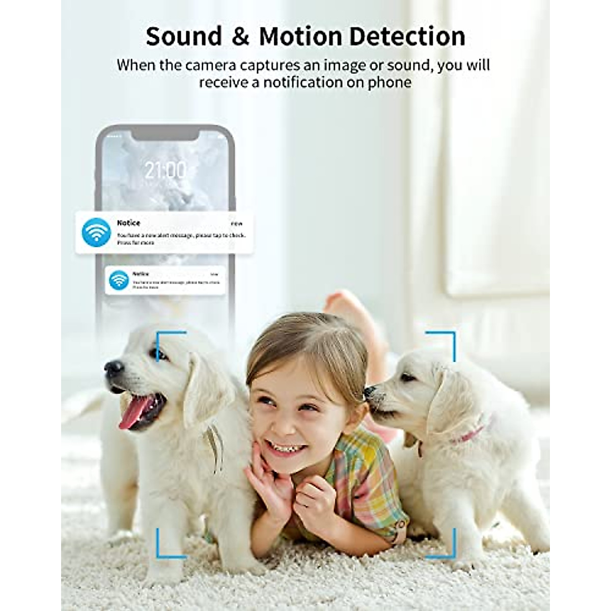 BJS Baby Monitor with Camera and Audio, 1080P Indoor Home Camera with Sound and Motion Detection, Baby/Pet Elder/Nanny, Infrared Night Vision (1 Pack), White (BM-A-1)