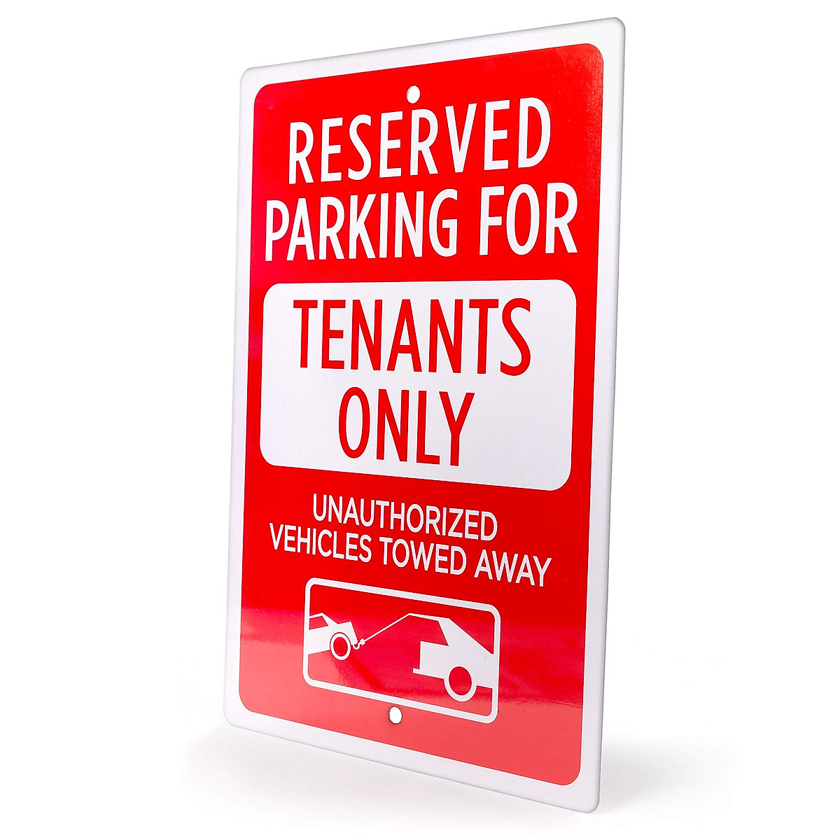 Reserved Parking - Tenants Only Sign, 3-pack, 18" x 12" | Reflective Restriction Pre-Drilled Metal Industrial Warning Sign for Private Property, Parking Lots, Home Driveways, Yards & Businesses