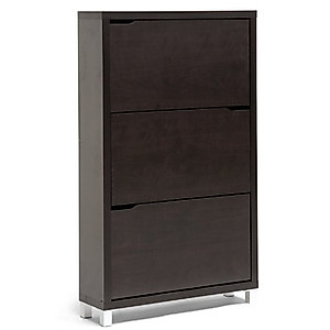 Baxton Studio Simms Modern Shoe Cabinet, Dark Brown