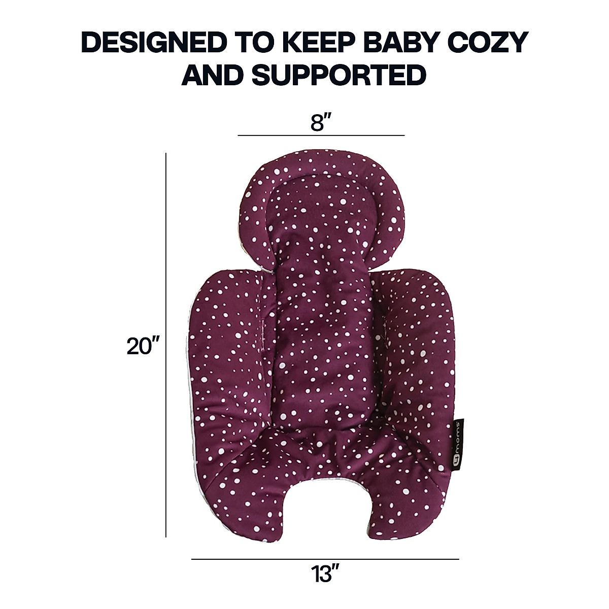 4moms RockaRoo and MamaRoo Infant Insert for Newborn Baby and Infant, Machine Washable, Soft, Plush Fabric, Reversible Design, Maroon