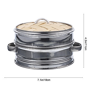 Bamboo Steamer Basket for Chinese Asian Cuisine?5.7INCH Steaming Basket Bun Vegetable Steamer, Dumpling Steamer Bamboo Steam Basket For Steaming Dim Sum Dumplings Buns Vegetables Fish Rice