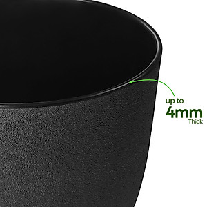 Plant Pots 8 Inch Set of 2, Flower Pots with Multi Mesh Drainage Holes, Planters for Indoor Outdoor Garden Plants and Flowers (Black)