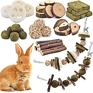 KATUMO Rabbit Chew Toys, DIY Hamster Chew Toys Bunny Teeth Care Molar Toys Ideal for Rabbit, Guinea Pig, Chinchilla, Hamster, Squirrel, Gerbils Etc Small Rodent Pets' Teeth Grinding