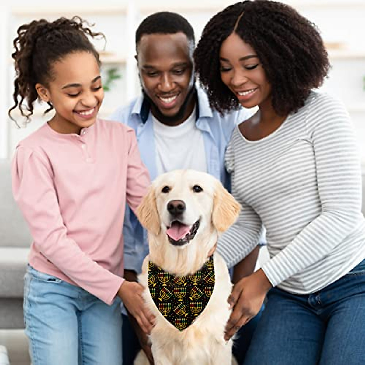 Kwanzaa Dog Bandana Kinara African American Harvest Holiday Decor Pet Puppy Collar Scarf Costume