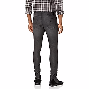 A|X ARMANI EXCHANGE Men's 5 Pocket Medium Wash Super Skinny Jeans, Black Denim, 40