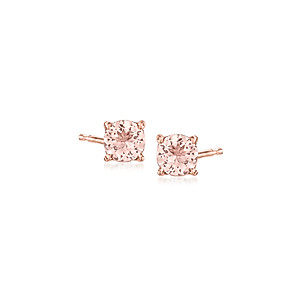Ross-Simons 0.70 ct. t.w. Morganite Stud Earrings in 18kt Rose Gold Over Sterling