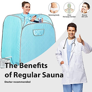 Himimi New Upgrade 2.5L Foldable Steam Sauna Portable Indoor Home Spa Relaxation at Home, 60 Minute Timer with Chair Remote (Square, Green)