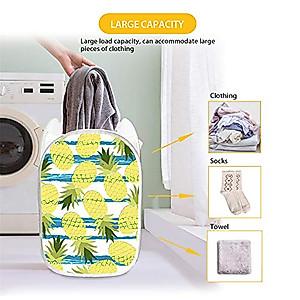 Howilath Purple Butterfly Collapsible Fabric Laundry Hamper, Foldable Clothes Bag, Folding Washing Bin - L