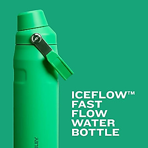 Stanley IceFlow Fast Flow Water Bottle 16 oz | Angled Spout Lid | Lightweight and Leakproof for Travel and Sports | Insulated Stainless Steel | BPA-Free | Citron